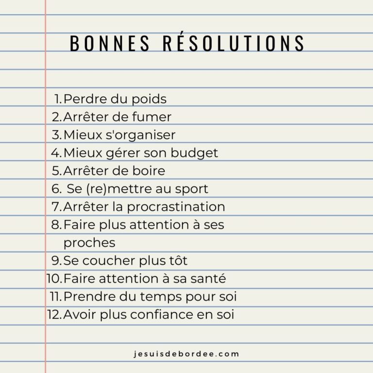 Liste-résolutions | Je suis débordée